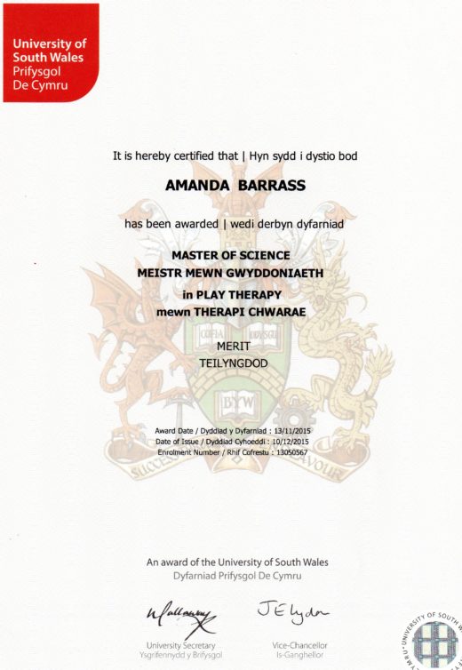 MSc Certificate | Kernow Play Therapy